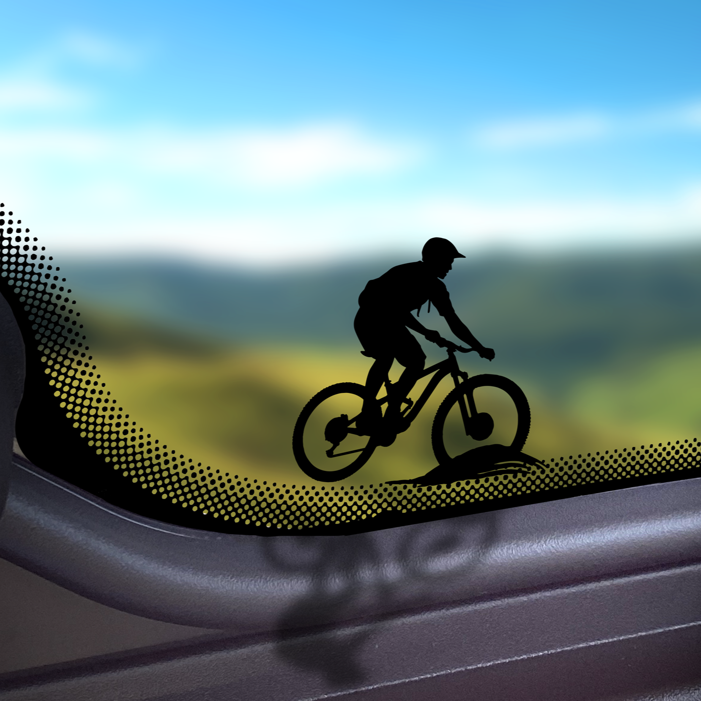 Action Mountain Bike Windshield on Hill Decal Sticker Easter Egg (2 co ...
